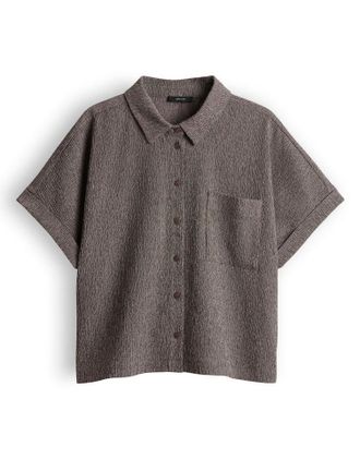 OPUS Kurzarmshirt Soasi aus fester Webware mit M&eacute;lange Effekt Die Brusttasche verleiht dem Look l&auml;ssigen Utility Charakter