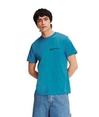 Karl Lagerfeld Karl Lagerfeld Jeans, Homme, T-Shirt Slim &Agrave; Manches Courtes Avec Logo Essentiel, Coupe Slim, Bleu, M