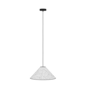 Eglo H&auml;ngelampe Alsager, 1-flammige Pendelleuchte &uuml;ber Esstisch, Esszimmerlampe aus Filz in Grau und Metall in Schwarz, H&auml;ngeleuchte mit E27 Fassung, &Oslash; 41 