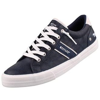 Mustang Jeans Baskets Mode Homme 4180-308, Pointure:44 EU, La Couleur:Bleu