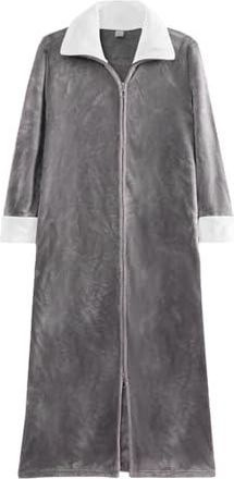 Generic Pyjama Homme Hiver Pyjama Polaire Homme Flanelle Hiver Col Montant Zipp&eacute; Imprim&eacute; Carreaux sous-V&ecirc;tement Thermique Polaire pour Grand Froid