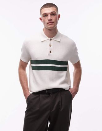 Tommy Jeans Polo en maille - Cr&egrave;me-Blanc