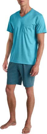 CALIDA Relax Streamline Kurz-Pyjama Herren, aus 100% Baumwolle