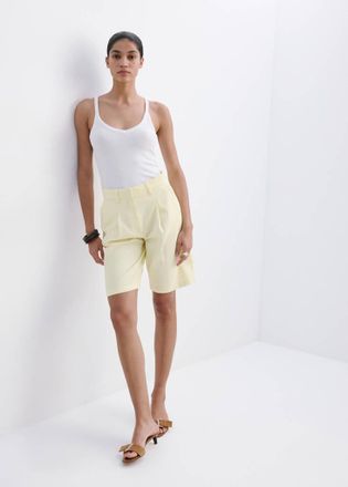 Mango Bermuda mela jaune pastel - Femme - 32 - MANGO