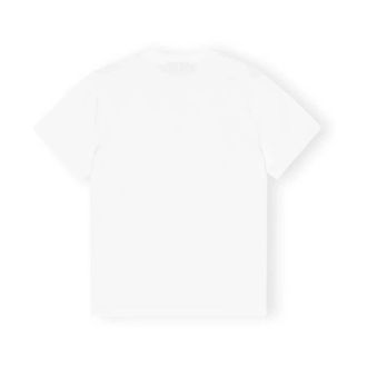 Ganni Basic Jersey Kirsche Relaxed T-Shirt - - Tops - Damen - Wei&szlig; - M
