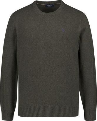 Hackett Herren Pullover gr&uuml;n Lammwolle unifarben