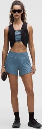 lululemon Hotty Hot Shorts mit hohem Bund und Liner f&uuml;r Frauen - 10 cm - Gr&ouml;&szlig;e 10 in Steel Blue