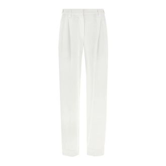 Brunello Cucinelli Femme, Pantalons, Blanc, Taille: 36 FR Pantalon Baggy Sartorial