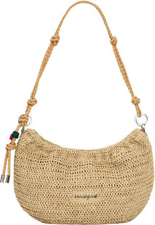 Desigual Femme, Sacs, Beige, Taille: ONE Size Sac bandouli&egrave;re en raphia