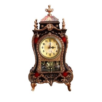 Amosfun Tischuhr Im Vintage-Stil Aus Kunststoff Retro-schreibtischuhr F&uuml;r Wohnzimmer Und Schlafzimmer Dekorative Uhr Mit Einzigartigem Design