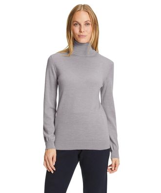 Falke Damen Pullover Basic Roll Neck New Merino W Pu Wolle elegant klassisch f&uuml;r Business und Freizeit mit Rollkragen 1 St&uuml;ck, Grau Light Grey 3400, XL