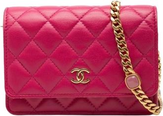 Chanel Portefeuille sur cha&icirc;ne Pre-owned - Femme - Pre-owned - Rose - Taille: ONE Size