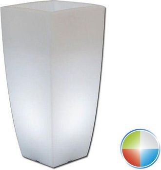 Monacis Pot lumineux carr&eacute; mod. Agave 33x33 cm h 70 avec led Multicolor avec Batterie Solaire