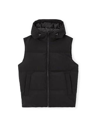 Celio Doudoune chaude à capuche sans manches pour homme 1148826, Noir/transparent, M