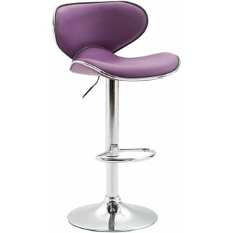Clp Tabouret de bar Las Vegas V2 similicuir avec pied en m&eacute;tal Violet Chrome