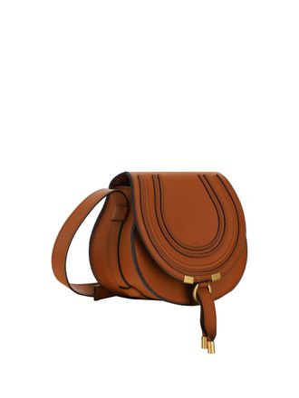 Chlo&eacute; Womens Small Marcie Leather Shoulder Bag Tan Calf Bos Taurus