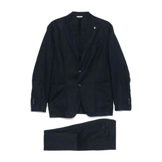 Manuel Ritz Homme, Costumes, Bleu, Taille: M Costume bleu avec ventilation arri&egrave;re