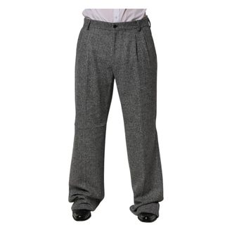 Dolce & Gabbana Hahnentritt Gerade Geschnittene Anzughose - - Trousers - Herren - Grau - 2XL