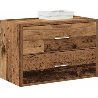 vidaXL Armoire avec 2 tiroirs vieux bois 60x31x40 cm bois dingénierie Vidaxl