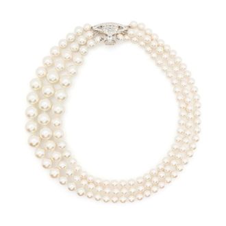 Vivienne Westwood Femme, Accessoires, Blanc, Taille: ONE Size Perle Cristal Orb Plaque Boucles doreilles