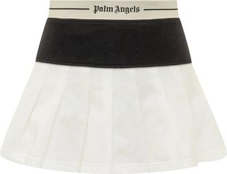 Palm Angels Femme, Jupes, Multicolore, Taille: 36 FR Logo Pleated Mini Skirt