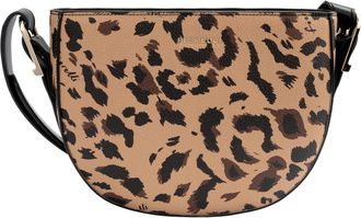 Fiorelli Etta Schnallenumhängetasche, Stylische Umhängetasche mit breiten, verstellbaren Riemen, Kunstleder, Leopardenprint