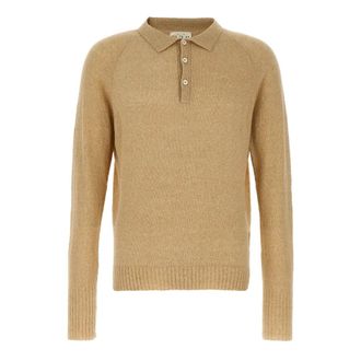 Maryya Maryya, Homme, Pulls, Beige, Taille: L Polo en coton bouclé