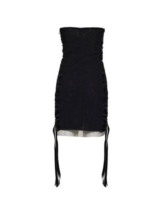 The Attico Womens Mini Dress Bustier Tulle Black Polyamide