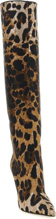 Dolce & Gabbana Leopard Jacquard Over-the-Knee Boot - Multicolor