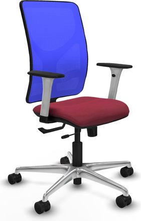 Piqueras y Crespo Gepolsterter B&uuml;rostuhl mit wei&szlig;en und schwarzen Armlehnen, h&ouml;henverstellbare Lendenwirbelst&uuml;tze, ausgestattet mit Syncro/Traslack und Schneideschaum, 