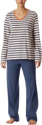 Schiesser Damen Schlafanzug Lang Baumwolle-Nightwear Ensemble de Pijama, Champagne_181756, 50 Femmes