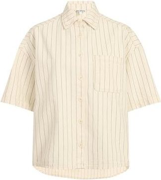 Object Chemise manches courtes &agrave; rayures en coton m&eacute;lang&eacute;