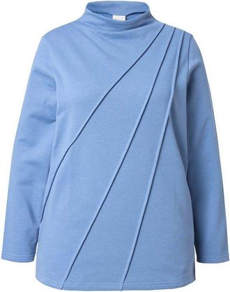 Ulla Popken Sweatshirt Sweatshirt Ziern&auml;hte Stehkragen Langarm