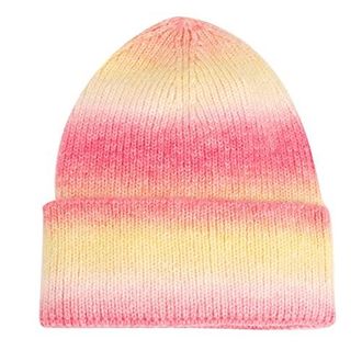 Generic Bonnet court en tricot coupe-vent chaud d&eacute;grad&eacute; tie dye chapeau tricot&eacute; en laine chapeau dhiver pour homme par temps froid, F, Taille unique
