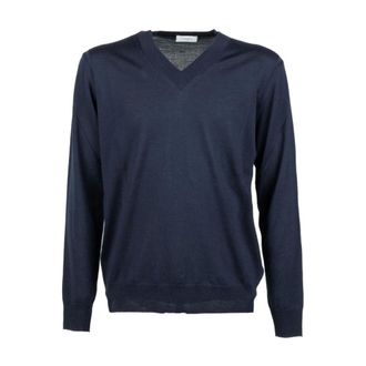 Paolo Pecora Homme, Pulls, Bleu, Taille: XL Pull col en V
