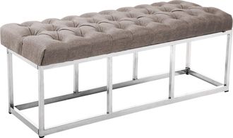 Clp Sitzbank Amun I Mit Stoff-Bezug I Mit Edelstahl-Gestell, Farbe:Taupe, Größe:120 cm