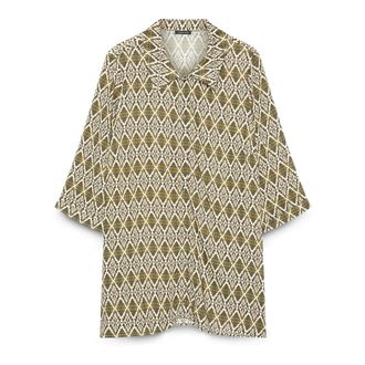Fiorella Rubino Viskose-Hemd mit Print - - Blouses & Shirts - Damen - Gr&uuml;n - XL