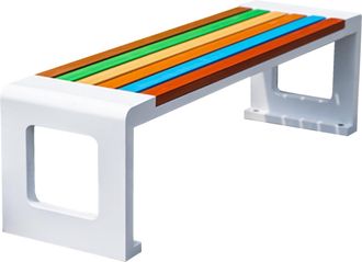 Generic Wetterfeste Gartenb&auml;nke 2 Sitzer Stabile Stuhlbeine aus Doppellagigem Stahl Terrassenbank Sitzfl&auml;che aus Holz-Kunststoff Balkonbank f&uuml;r Wohnungsbalkon