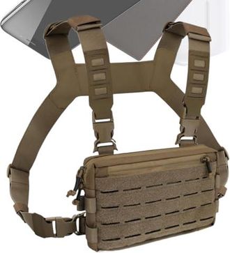 Generic Sac de poitrine dext&eacute;rieur pour homme - Gilet de cyclisme multifonction avec rangement de petits objets | Sac de poitrine r&eacute;glable avec sangles &agrave; d&eacute;ga