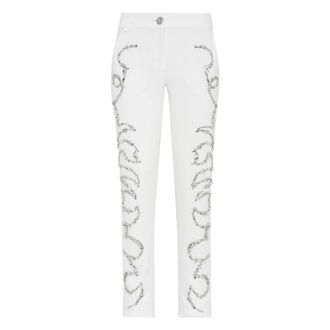Philipp Plein Femme, Pantalons, Blanc, Taille: 36 FR Pantalon Cady