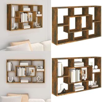 vidaXL Vidaxl - tag&egrave;re murale Ch&ecirc;ne fum&eacute; 85x16x52,5 cm Bois ding&eacute;nierie - &Eacute;tag&egrave;re Murale - &Eacute;tag&egrave;re Flottante - Rangement Mural - Meuble De Rangement