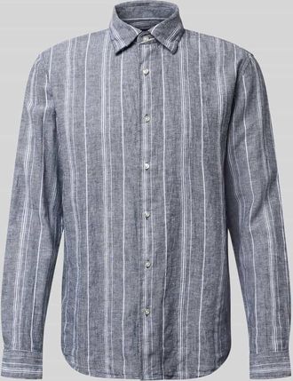 Mc Neal Regular Fit Freizeithemd aus Leinen-Baumwoll-Mix mit Kentkragen