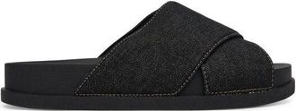 Tommy Jeans Pantoletten Tjw Comfort Slides Washed Denim EN0EN02898 Schwarz