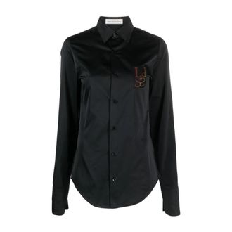 Ludovic de Saint Sernin Logo Denim Hemd - Passt in Gr&ouml;&szlig;e - - Blouses & Shirts - Damen - Schwarzk - S