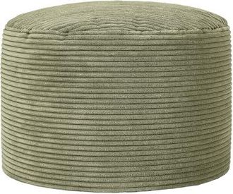 Icon Brand Milano Hocker, Salbeigrün, Flauschiger Cord Stoff, Sitzsack Cord, Sitzpuff Hocker mit Füllung, Fußhocker für das Wohnzimmer, Deko Wohnzimmer