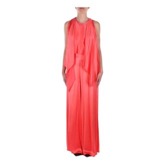 Pinko Pinko, Femme, Combinaisons et Ensembles, Rouge, Taille: 38 FR Pantalon rouge corail avec fermeture &eacute;clair