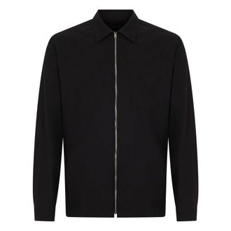 Prada Baumwollhemd mit Rei&szlig;verschluss - - Jackets - Herren - Schwarzk - XL