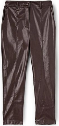 Motivi Femme, Pantalons, Brun, Taille: 36 FR Pantalon Slim Fit en Tissu Enduit
