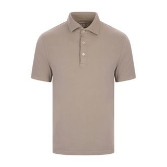 Fedeli Homme, Tops, Brun, Taille: M Polo Manches Courtes Flex en Jersey Coton