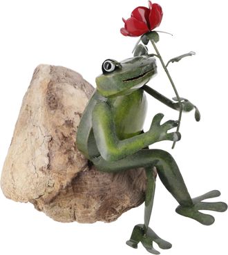 Guru Shop Deko Frosch aus Metall, Kantenhocker - Design 1, 25x14x17 cm